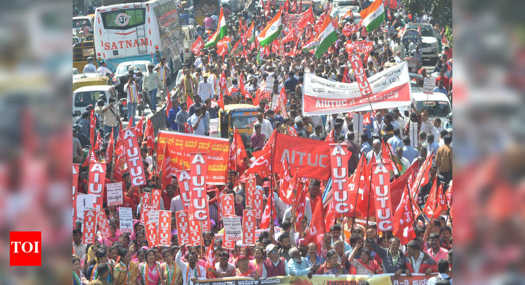Central trade unions' nationwide strike enters Day 2 | India News ...