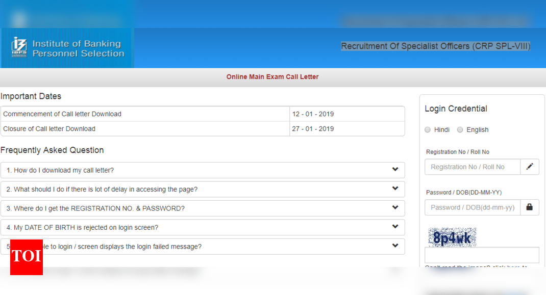 IBPS SO Mains admit card 2019 released, here's download link - Times of ...
