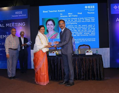 NIT Trichy director Mini Shaji Thomas gets best teacher award from IEEE ...