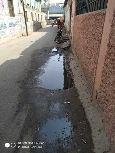 Water Leaking causes road damage - Times of India