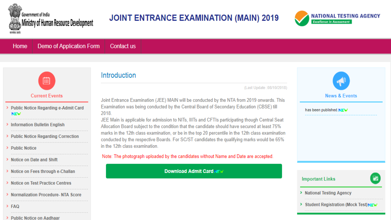 Jee Main 2019 Question Paper And Response Sheet Released JEE Main 2019