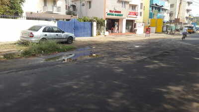 sewage water stagnation on the road - Times of India