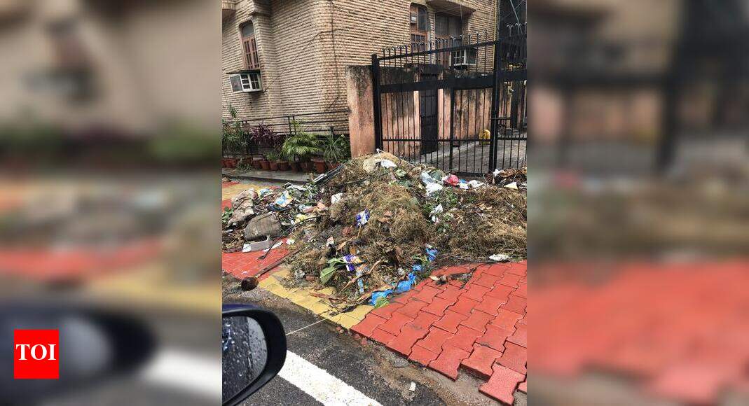 Trash pile in posh colony - Times of India
