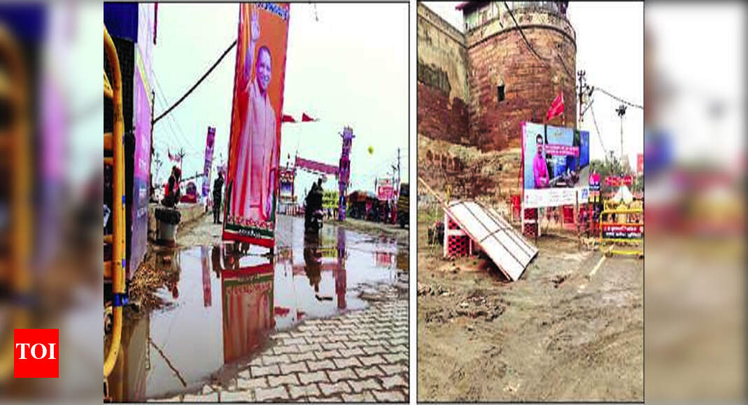 Rain leaves behind sloppy roads, commuters struggle | Allahabad News ...