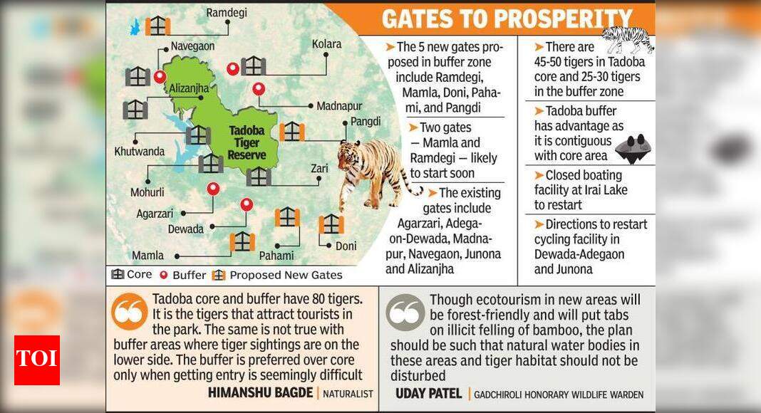 Tadoba to open 5 new gates in buffer to boost ecotourism | Nagpur News ...