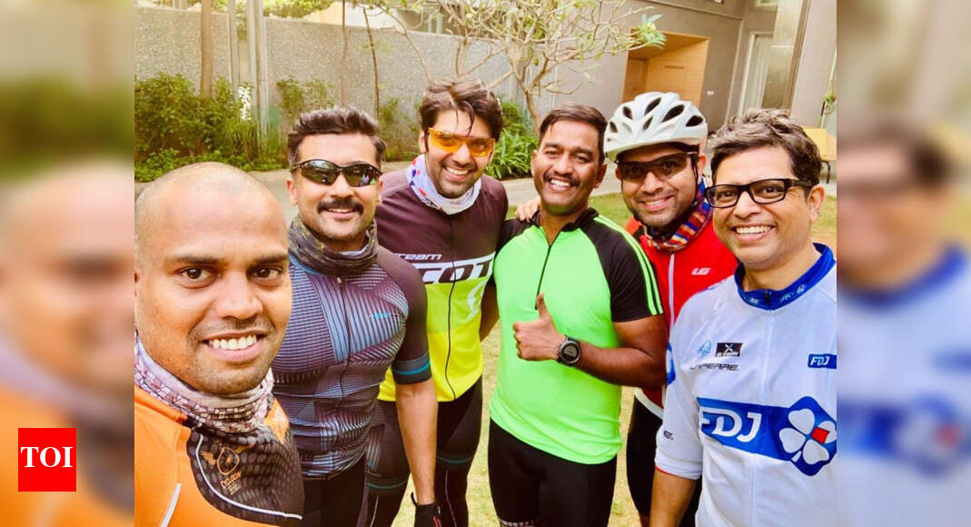 Arya goes cycling with Suriya | Tamil Movie News - Times of India