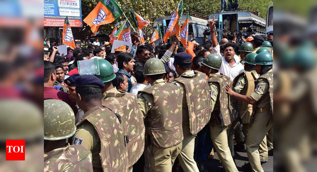 BJP youth wing, prohibitionists clash with cops in city during protest ...