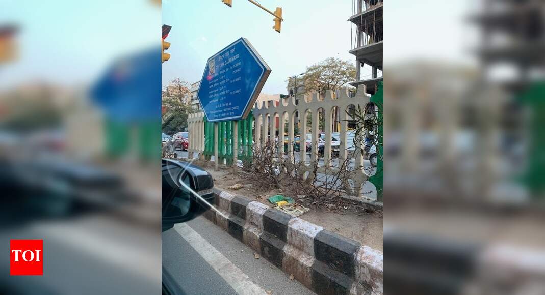 Filth right under the PWD board - Times of India