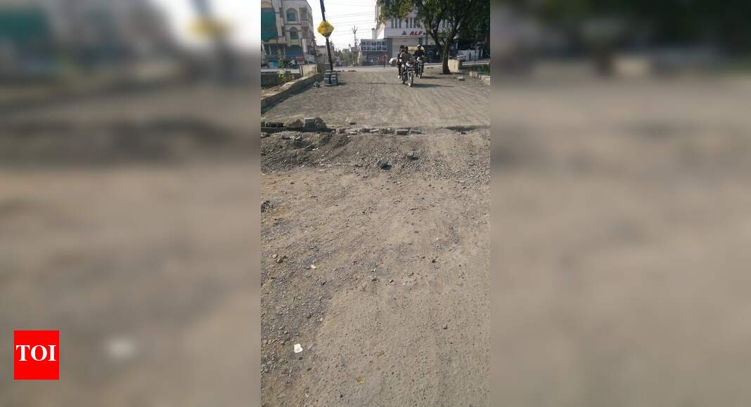 half done road dangerous for public - The Times of India