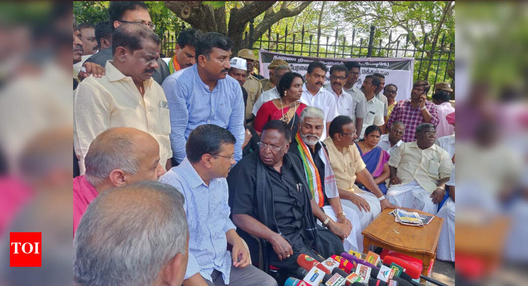 Puducherry CM-LG power tussle: Arvind Kejriwal visits union territory ...