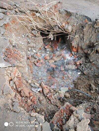 Wastage of water; ditch left open after digging - Times of India