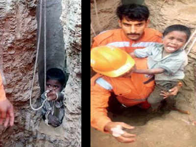 NDRF team pulls out boy trapped in borewell after 16-hour rescue operation | Pune News - Times ...