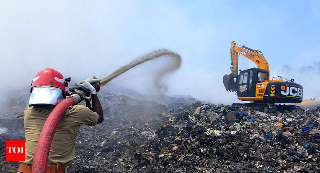 Fire at Brahmapuram waste plant put out after two days | Kochi News ...