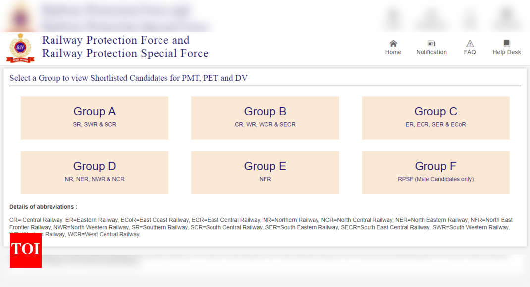 Rpf Result 2019: RPF SI Result 2018 declared for Group A, B, C, D, E, F ...