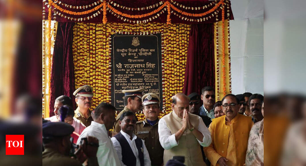 CRPF Group Centre: UP: Rajnath Singh lays foundation of CRPF group ...
