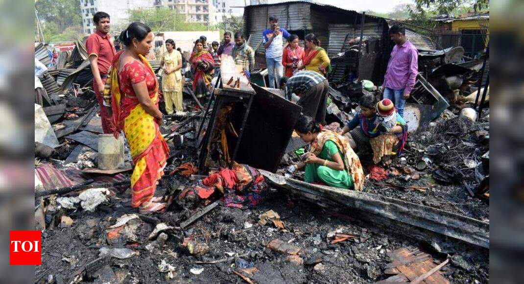 Over 80 shanties gutted in fire in Gurugram | Gurgaon News - Times of India