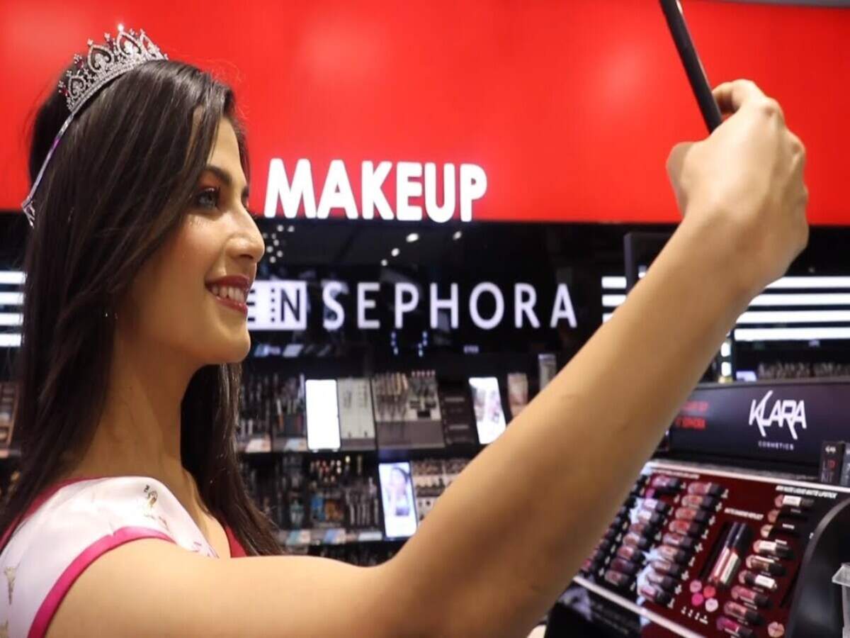 Miss India South 2019 finalists at Sephora store in Bangalore