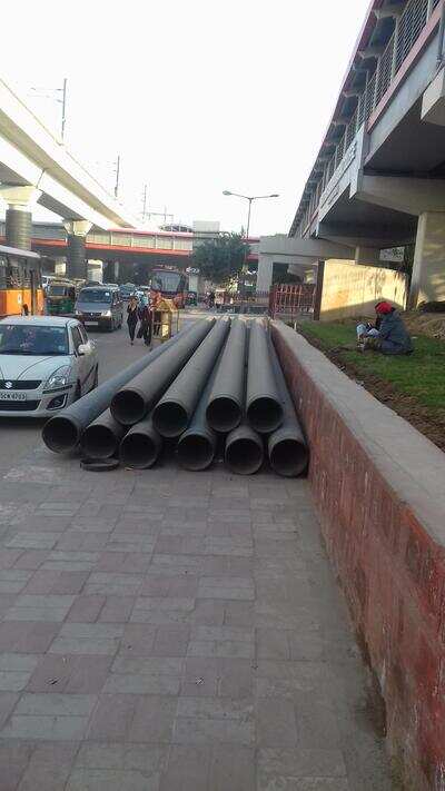 Pipes block pavement - Times of India
