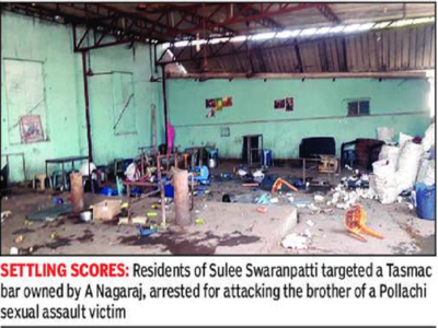 Mob ransacks Tasmac bar owned by Nagaraj in Pollachi | Coimbatore News ...