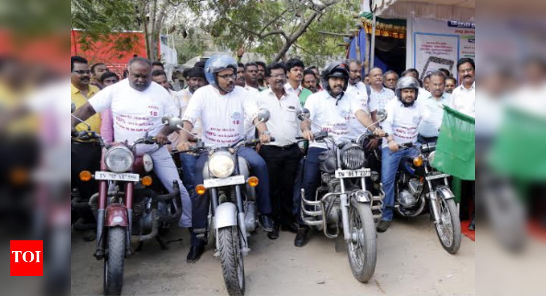 Chennai Corporation commissioner leads bike rally to create voting ...