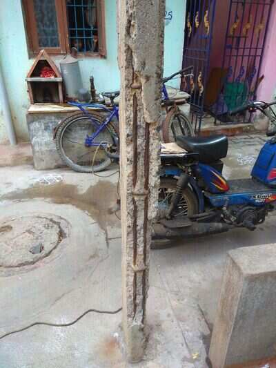 Broken Electric Post posing Threat - Times of India