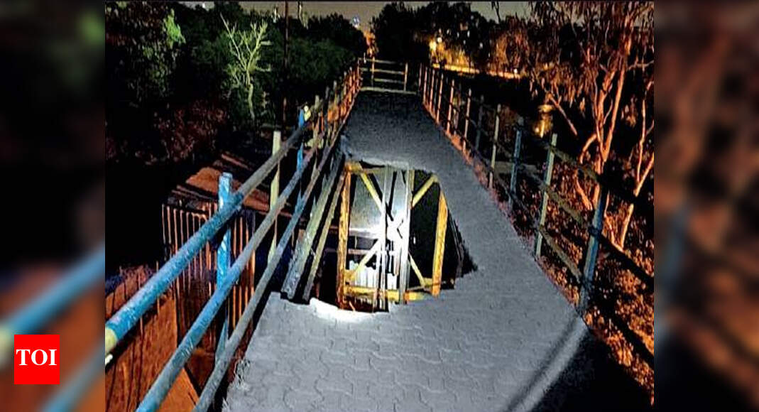 Foot over-bridge crashes at Vashi Mini Seashore, two hurt | Mumbai News ...