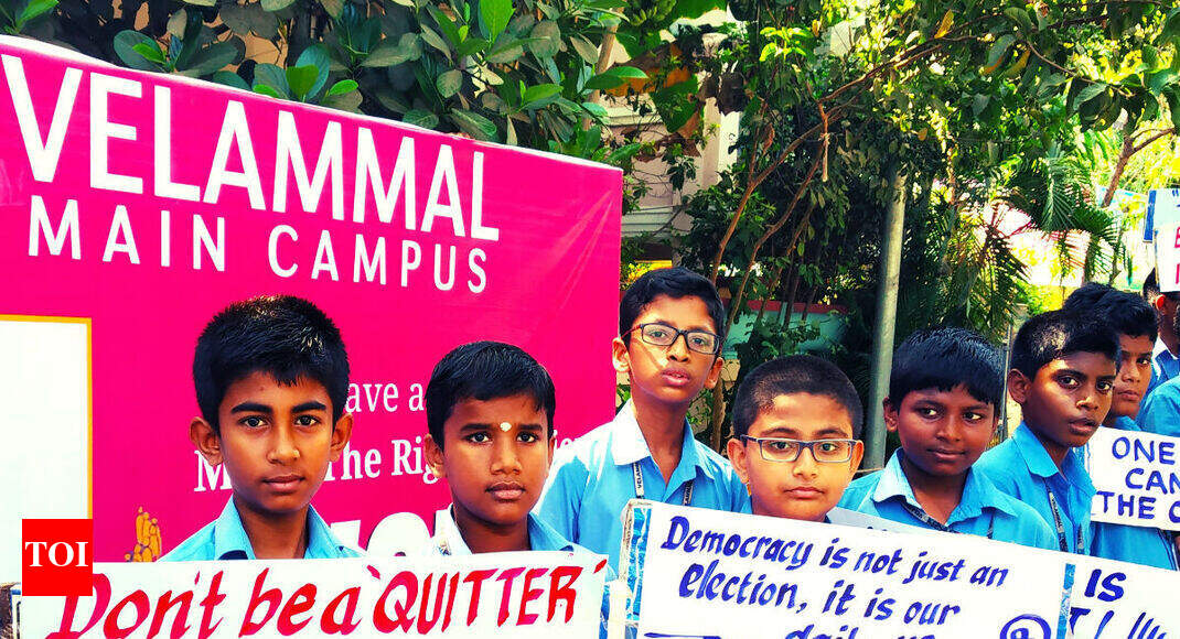 School students create voting awareness campaign in Chennai | Chennai ...
