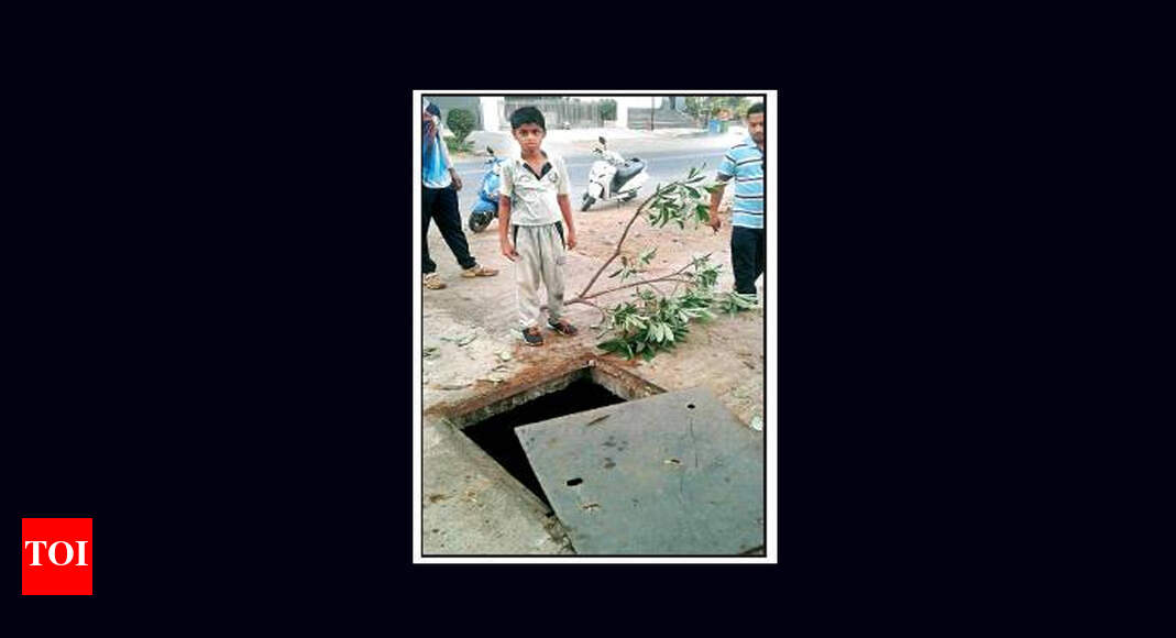 10-year-old boy falls into closed manhole without hinges, rescued ...