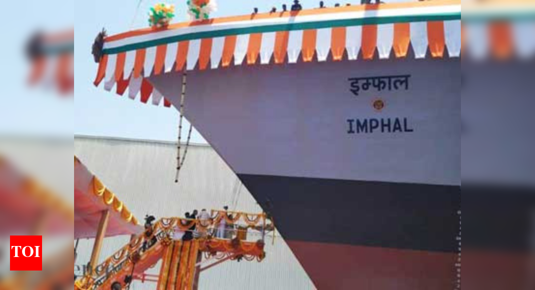 Guided missile destroyer Imphal under Project 15B launched | India News ...