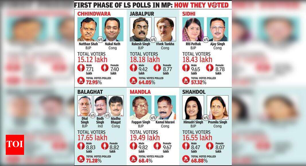 Congress, BJP claim victory on all 6 MP seats - Times of India