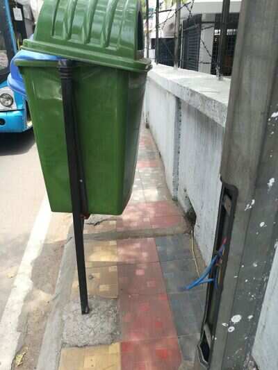 improper placing of garbage bin - Times of India