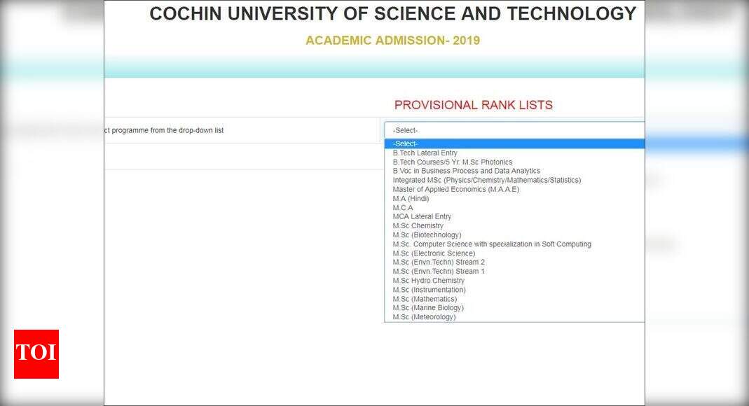 CUSAT CAT 2019 rank list/result released @cusat.ac.in; check direct ...