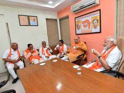 Modi visits party office from where he operated initially and 'learnt a ...