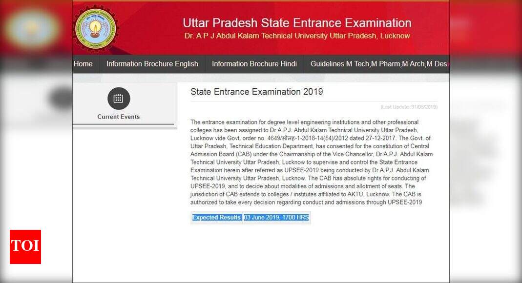 UPSEE Result 2019: UPSEE 2019 result to be declared today @upsee.nic.in ...