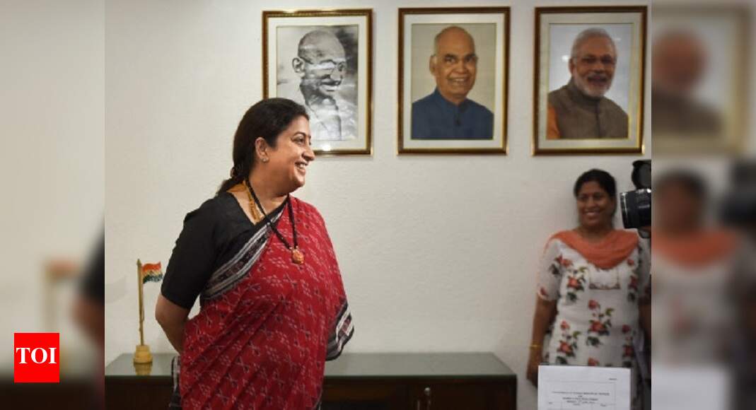 Smriti Irani takes charge of WCD ministry | India News - Times of India
