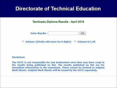 Dote Result 2019: TNDTE DOTE diploma result April 2019 released @tndte ...