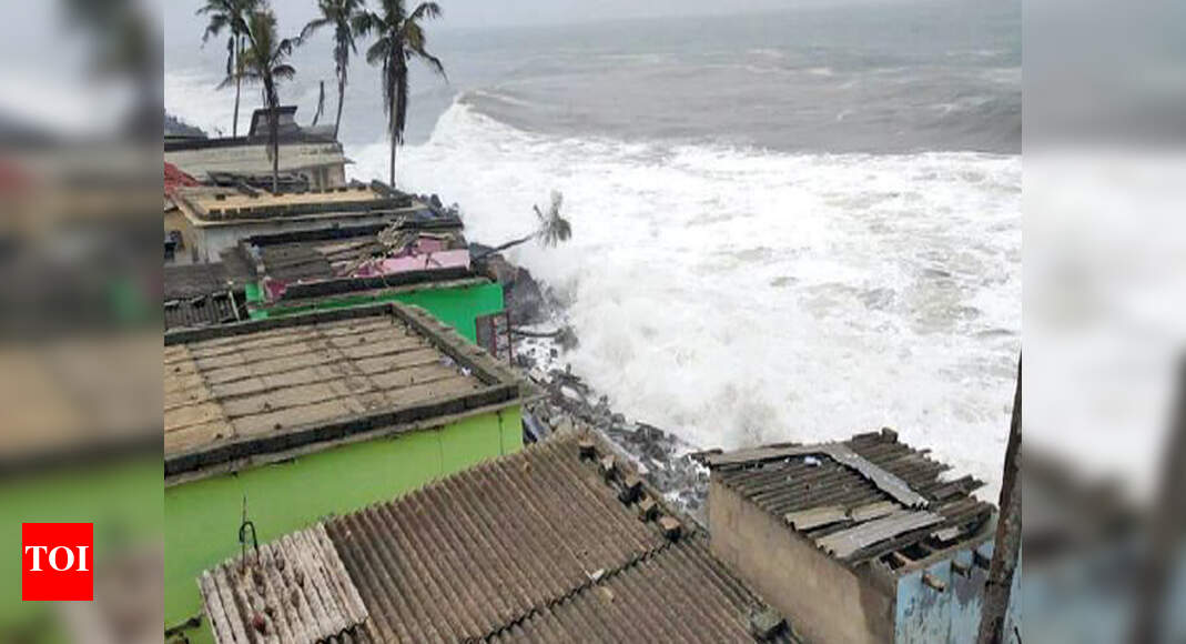 Rough waves damage houses in Kanyakumari | Madurai News - Times of India