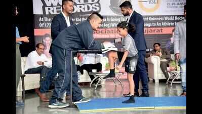 City girl breaks world record of maximum knee strikes | Vadodara News ...