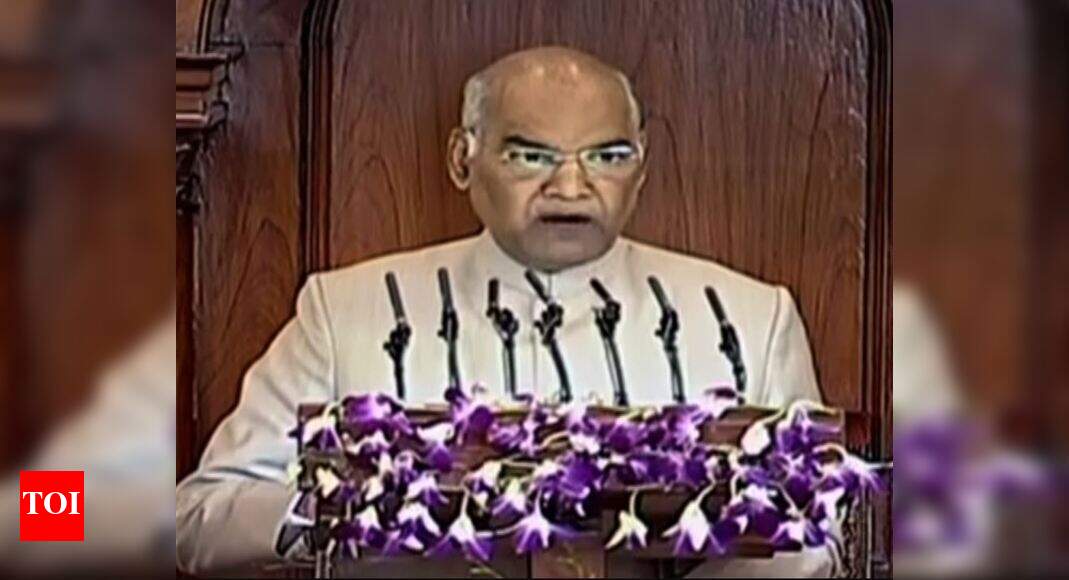 DMK MPs raise Cauvery issue during President Kovind's address | India ...