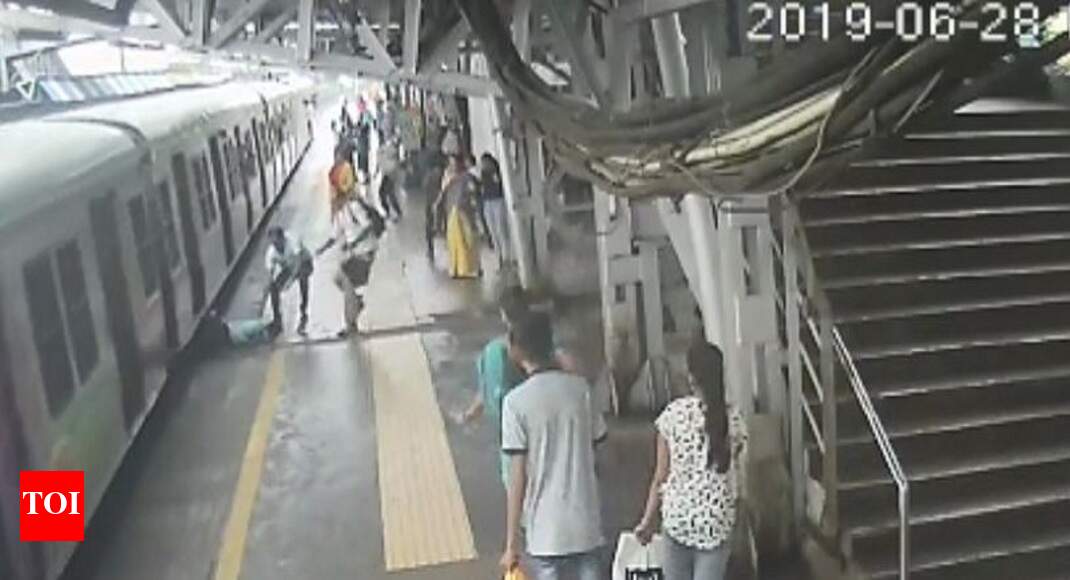 Mumbai: Man falls off moving train at Bhayander station, rescued by ...