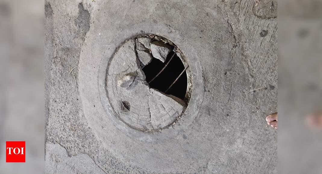 Broken manhole - Times of India
