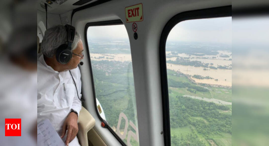 Flood Situation: Nitish Kumar undertakes aerial survey of Purnia ...