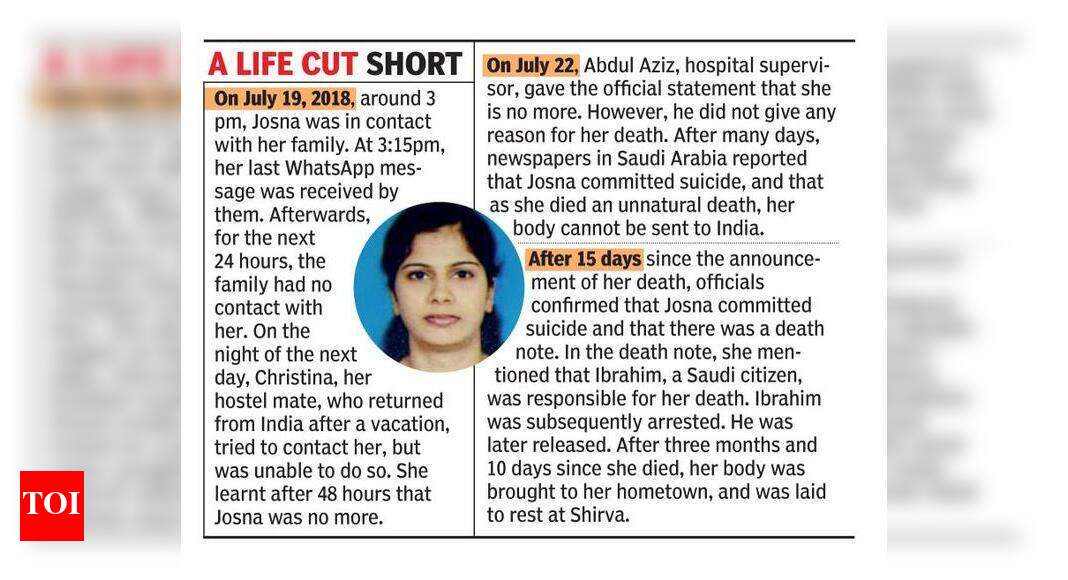 Josna’s kin still await justice | Mangaluru News - Times of India