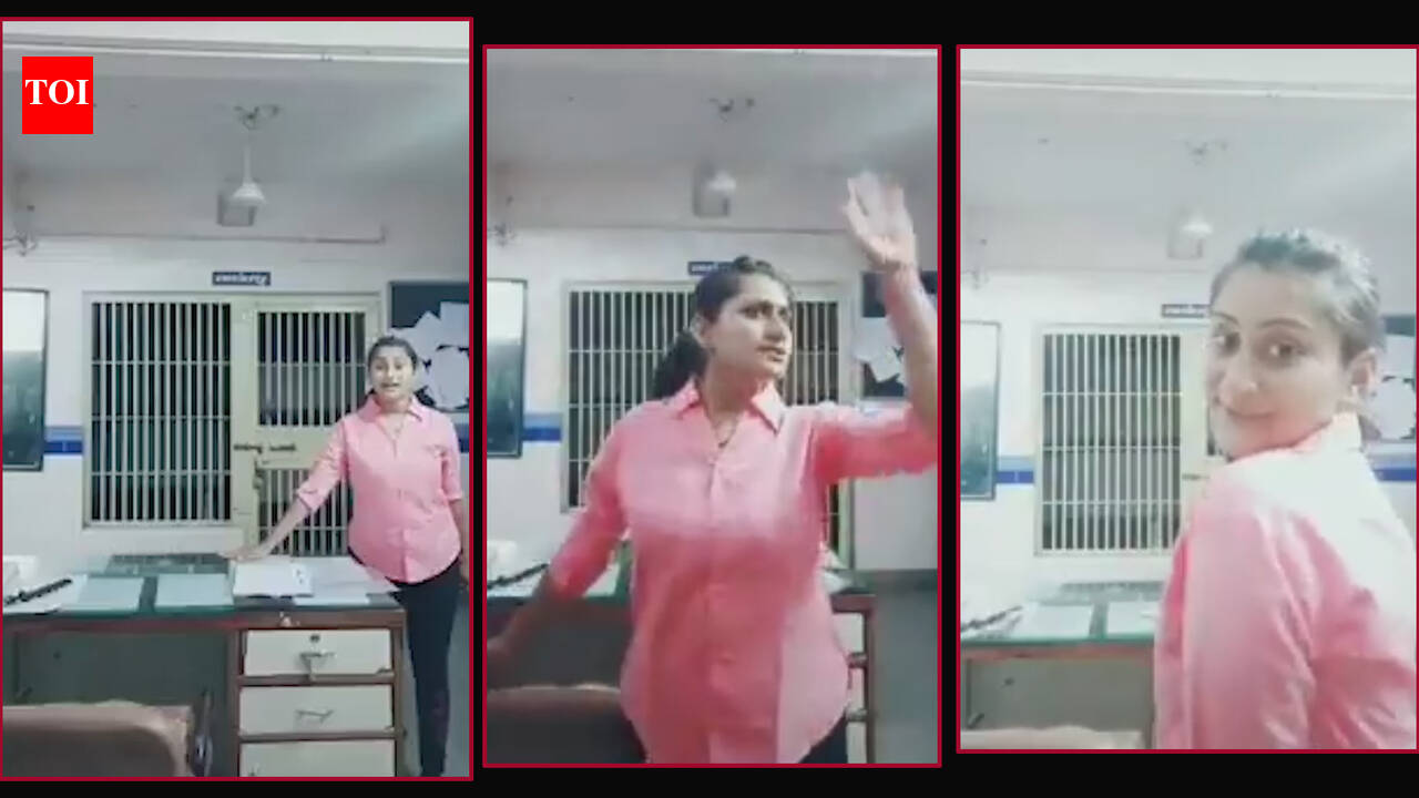 On cam: Woman constable shoots video inside police station, faces ...