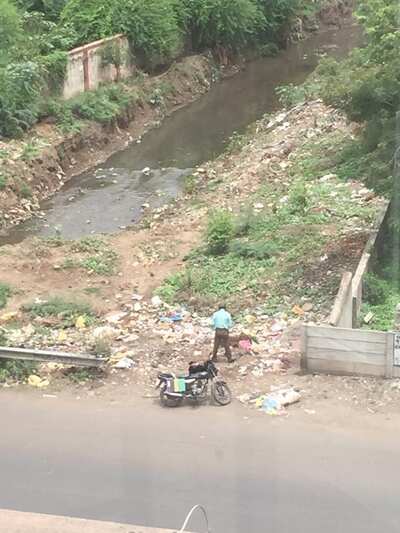 Nallah near Katol Bypass becomes open toilet - Times of India