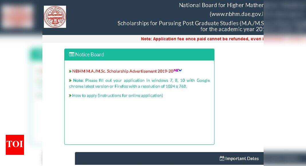 National board for higher mathematics invites application for PG ...