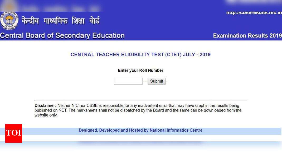 CTET Result 2019: CBSE announces CTET 2019 July result@ ctet.nic.in ...