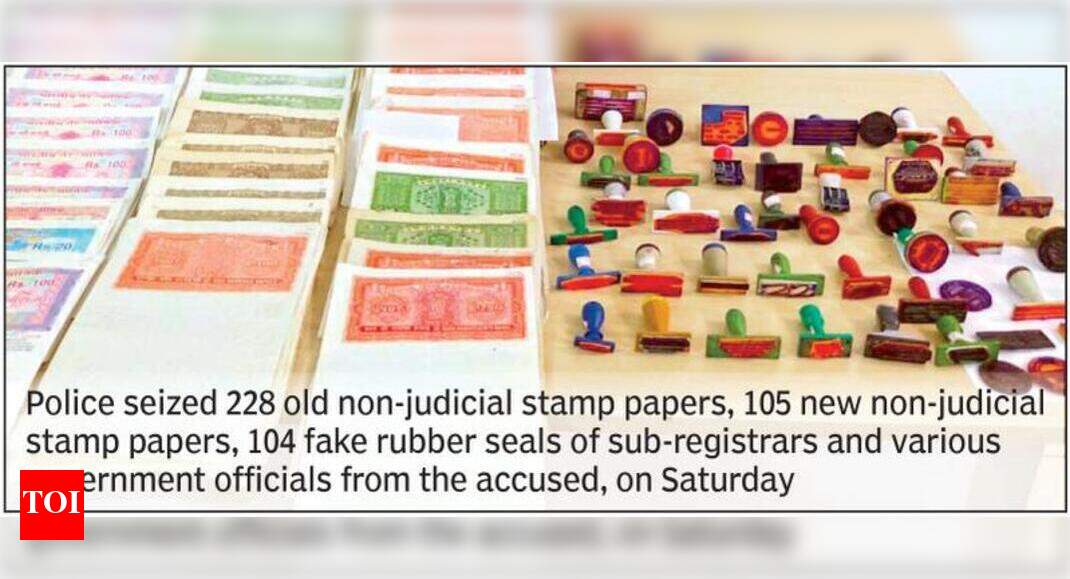 Stamp vendors found making fake land documents, 2 held | Hyderabad News ...