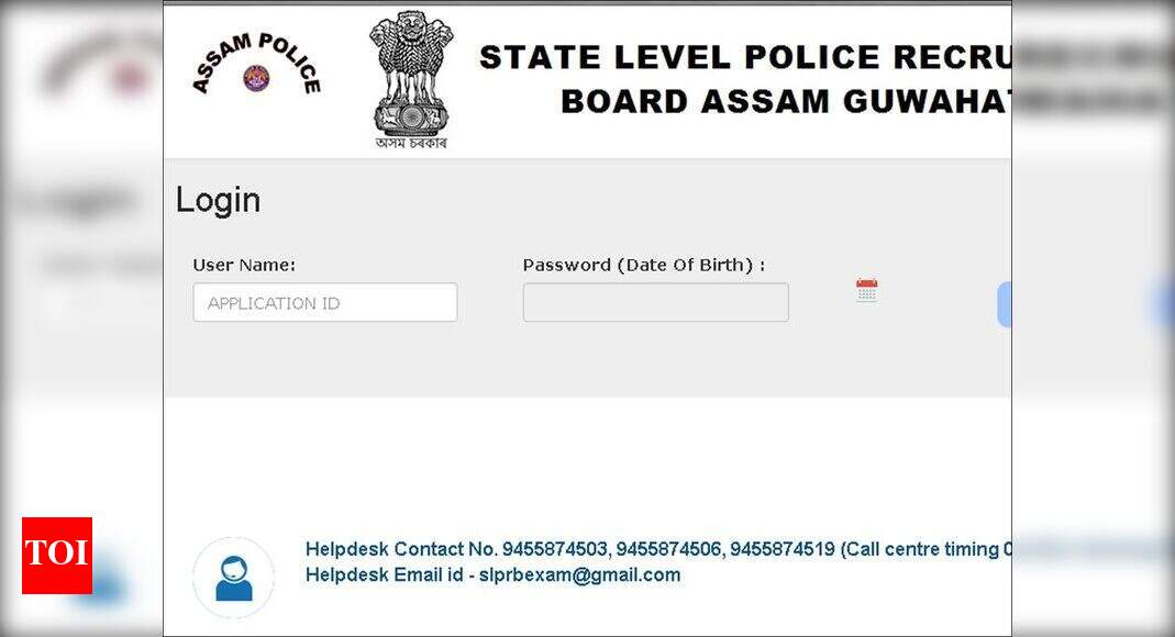 SLPRB Assam Police Admit Card 2019 now available @ slprbassam.in ...