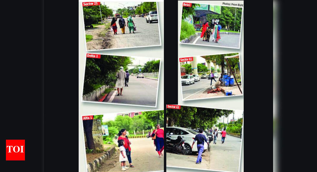 Spot the path in the footpath: Why Noida is no city for walking | Noida ...